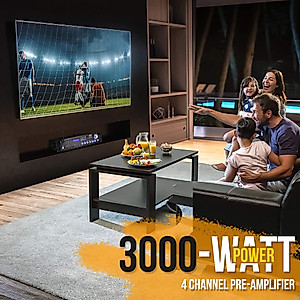 Pyle 3000W Bluetooth Hybrid Speaker-High-Powered Pre-Amplifier w/ 2 VHF Wireless Handheld Microphones, MP3/Aux/USB/SD Readers/FM Radio/Rack Mount Design w/LED Backlight PWMA3003BT