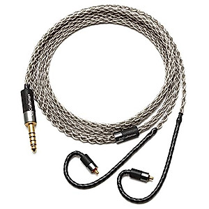 GUCraftsman 6N Single Crystal Silver Upgrade Earphone Cable 2.5mm/3.5mm/4.4mm Earphone Upgrade Cable for IPX UE5Pro UE6Pro UE11Pro UE18+Pro RM Live (4.4mm Plug)