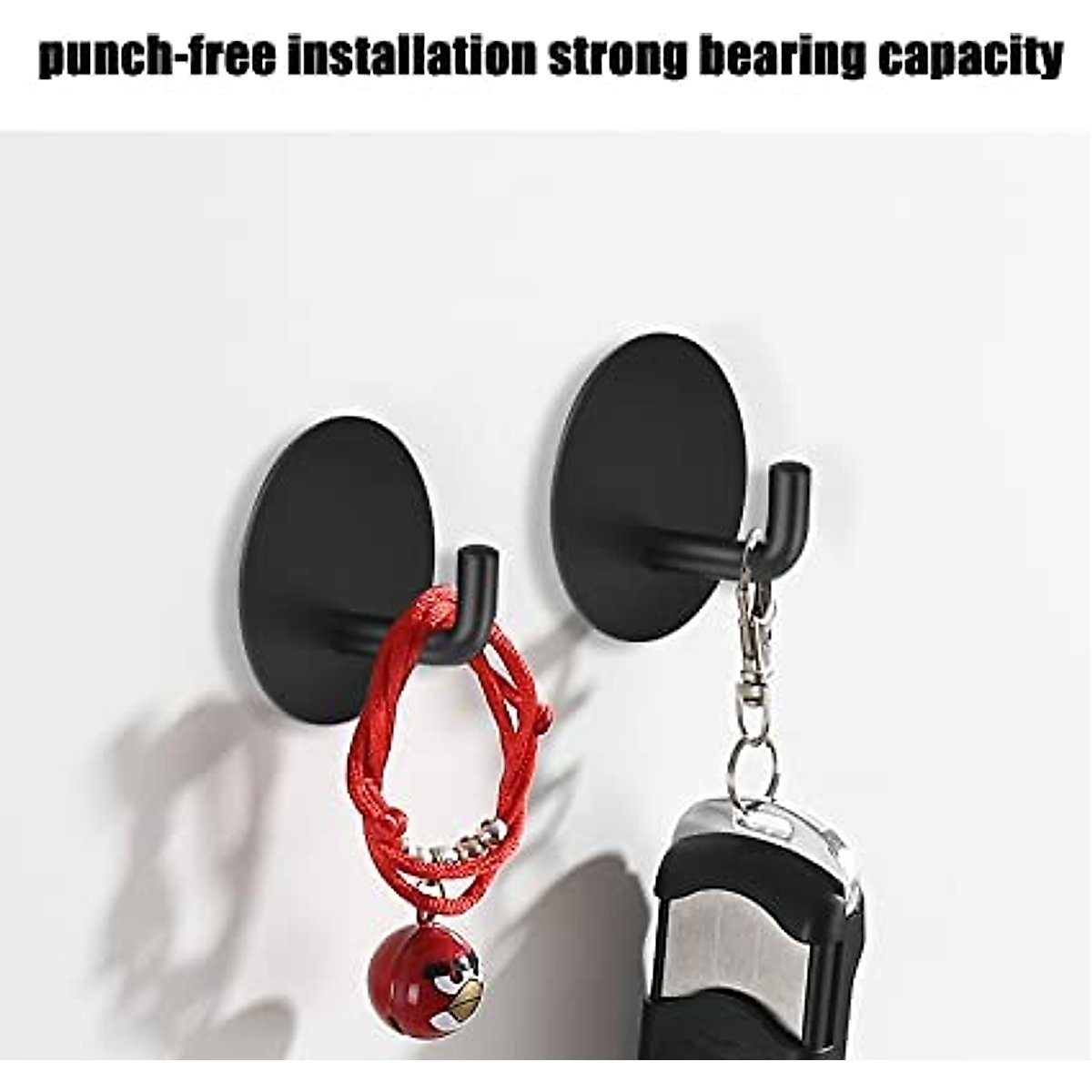 Sticky Hooks Hooks for Hanging Wall Hanger Adhesive Hooks Heavy Duty Stick on Wall Hooks Towel Hooks Door Hooks Black