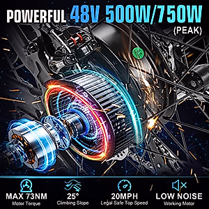 ANCHEER 500W Electric Bike 27.5'' Adults Electric Commuter Bike/Electric Mountain Bike, 48V Ebike with Removable 10/10.4Ah Battery, Professional 21 Speed Gears