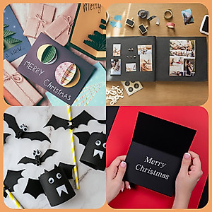 120 Sheets Black Cardstock 8.5 x 11" Thick Paper, 250gsm/92lb Heavy Card Stock Construction Paper, Premium Printer Paper for DIY Crafts, Card Making, Scrapbook Supplies, Invitations, Menus, Postcards