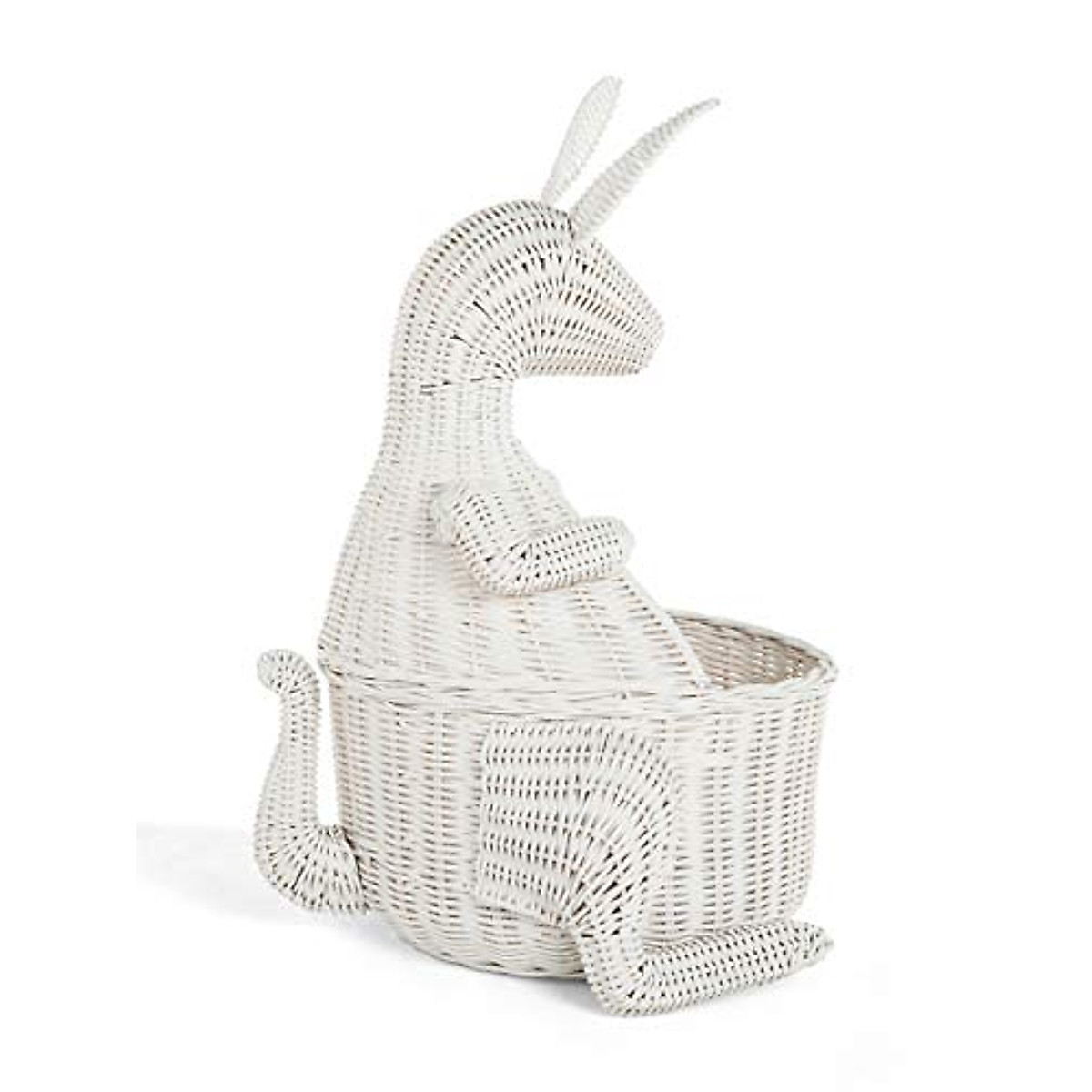 Kangaroo Wicker Storage Basket, White