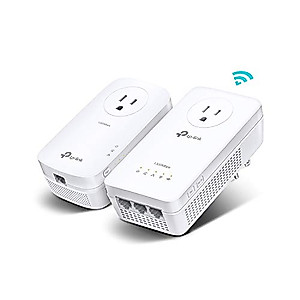 TP-Link Powerline WiFi Extender(TL-WPA8631P KIT)- AV1300 Powerline Ethernet Adapter with AC1200 Dual Band WiFi, Gigabit Port, Passthrough, OneMesh, Plug & Play, Ideal for Gaming/4K TV