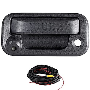 RED WOLF Tailgate Handle W/Reverse Backup Camera Replacement for 2004-2014 Ford F150, 2008-2016 F-250/F-350/F450/F550 Pickup Rear View Parking Camera Removable Guideline Durable