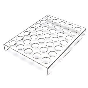 Flat countertop coffee pod holder k cup organizer tray | Coffee pod organizer for 35 coffee pods | Compatible with k-cups | Clear acrylic | Countertop or in drawer storage | Made in the USA