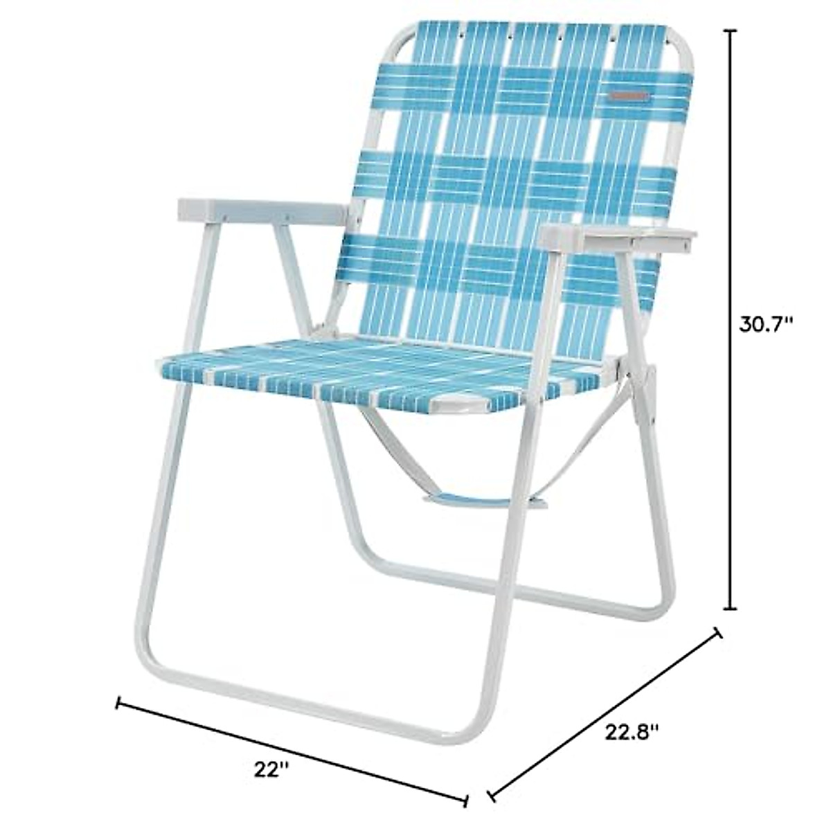 #WEJOY High Back Outdoor Webbed Lawn Concert Beach Folding Chair with Hard Arms Shoulder Strap Pocket for Adults Camping Festival Sand