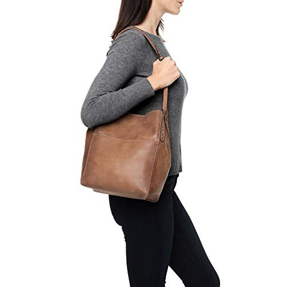 Frye womens Reed Zip Leather hobo handbags, Tan, One Size US