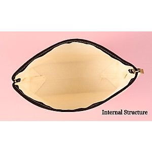 ZVMIS Cosmetic Case - Beige Canvas - Multifunctional Storage Bag for Women and Girls - Travel Accessory Pouch - Best Friends Gift