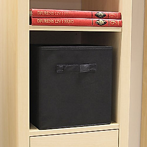 EZOWare Set of 12 Foldable Basket Bin Collapsible Storage Cube For Nursery, Kids Toys Organizer, Shelf Cabinet - (Purple + Black)