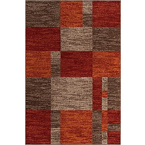 Unique Loom Autumn Collection Area Rug - Providence (6' 1" x 9' Rectangle, Multi/ Beige)
