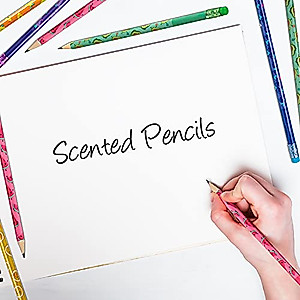 Outus 40 Pieces Scented Pencils with Eraser HB Pencils Graphite Pencil Cylinder Wood Pencils with Fruit Elements School Stationery Party Reward Supplies for Girls and Boys, 10 Styles (Fruit Style)