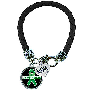 Holly Road Custom Bracelet Non-Hodgkin's Lymphoma Awareness Black Leather MOM OR DAD charm ONLY Jewelry Family