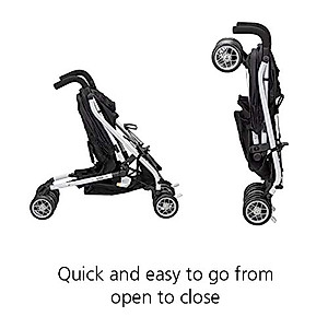 Safety 1st Step Lite Compact Stroller, Lightweight aluminum frame and a breeze to carry, at only 15 lbs, Back to Black