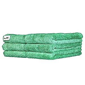 TopCoat Mycro Premium Detail Microfiber Towel 16x16-350GSM Medium-Density, High-Fiber Microfiber Cloth for Detailing and Polishing - Green Microfiber Cleaning Cloths (6-Pack)