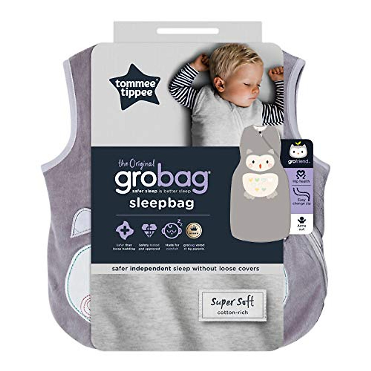 Tommee Tippee The Original Grobag, Baby Sleep Bag, 18-36 months, 2.5 Tog, Ollie the Owl