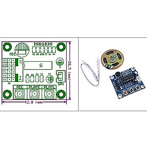 Ximimark 2Pcs ISD1820 Sound Voice Recording Playback Module Sound Recorder Board With Microphone Audio Loudspeaker
