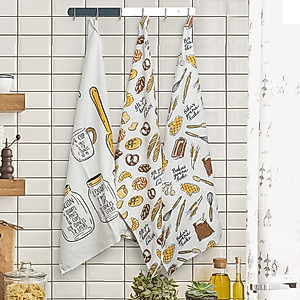 Flour Sack Tea Towels for Kitchen & Pantry, Oversized 20x30 inch with Conversion, Bread & Baking Tools, Cute Dish Towels, 100 Percent Cotton Kitchen Towel Set, Ideal Housewarming Gift New Home