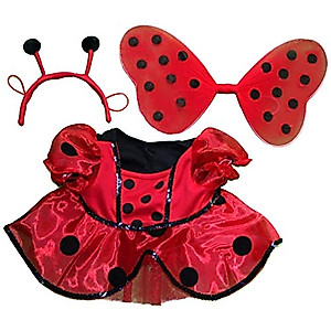 Ladybug Costume with Wings Outfit Teddy Bear Clothes Fits Most 14" - 18" Build-a-bear and Make Your Own Stuffed Animals