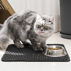 Conlun Cat Litter Mat Kitty Litter Trapping Mat 25” x15” Honeycomb Double Layer, Urine Waterproof, Easier to Clean, Litter Box Mat Scatter Control, Less Waste, Soft on Paws, Non-Slip