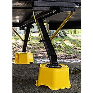 Camco Heavy-Duty Stabilizer RV Jack Support | Provides 7-inches of Lift and Stability for RV Jacks | Compatible with 10-inch Round Jack Pads | Features a 6,000 lb. Rating | Yellow (44421)