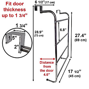 Over the Door Towel Organizer 4 Bars Metal/Chrome