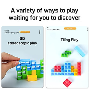 ALKISTA 48 Pcs Tetra Tower Balance Stacking Blocks Game, Board Games for 2 Players+ Family Games, Parties, Travel, Kids & Adults Team Building Blocks Toy