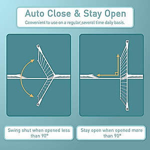 Narrow Baby Gate Stand 38.4" Tall 24.10"-26.77" Wide - Extra Tall Walk Through Small Dog Gates for Narrow Doorways Stairs - No Drill Pressure Mounted Safety Fence