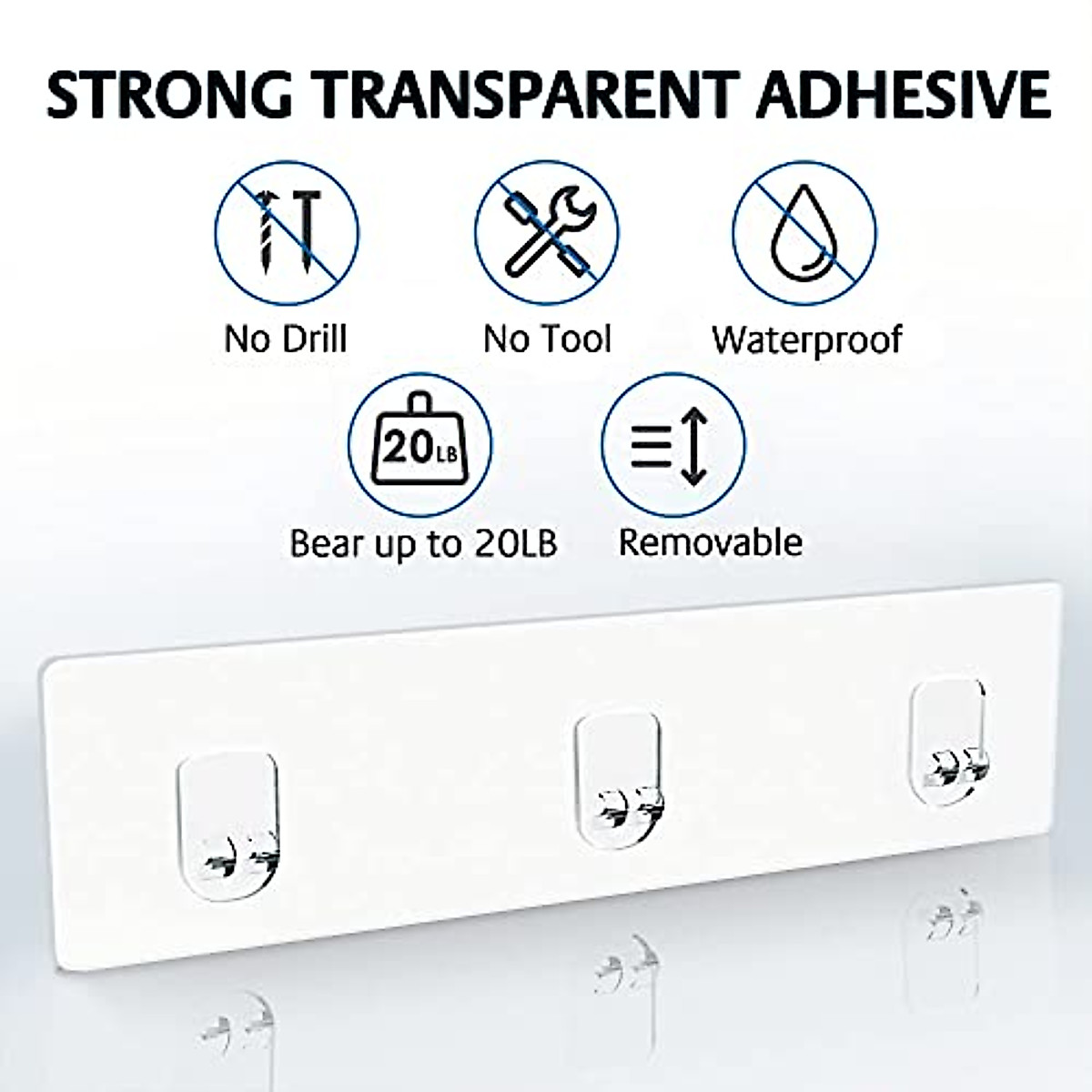 MBR FORCE Shower Caddy 3-Pack Adhesive Bathroom Shower Shelf, Large Capacity Stainless Steel Shower Organizer Shelves with Hooks, No Drilling, Rustproof, Wall Mount for Bathroom, Kitchen Black