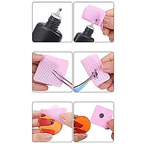 200Pcs Cleaning Cotton Pads Lint Free Non-Woven Cleanser Makeup Tool Eyelash Extension & Nail Polish Remover Wipes Nail Art Gel Polish Remover Cotton pad Nail Wipe