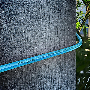 FYPower Air Compressor Hose 1/4 Inch x 50 Feet Reinforced Polyurethane (PU) Air Hose with Fittings, Bend Restrictors, 1/4" Industrial Quick Coupler and Plug Kit, Blue