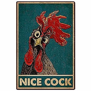 Metal Tin Sign Vintage Chicken Coop Nice Cock Ranch for Home Decor Tin Sign Vintage Posters Coffee Bar Sign Decor 12x8 Inch