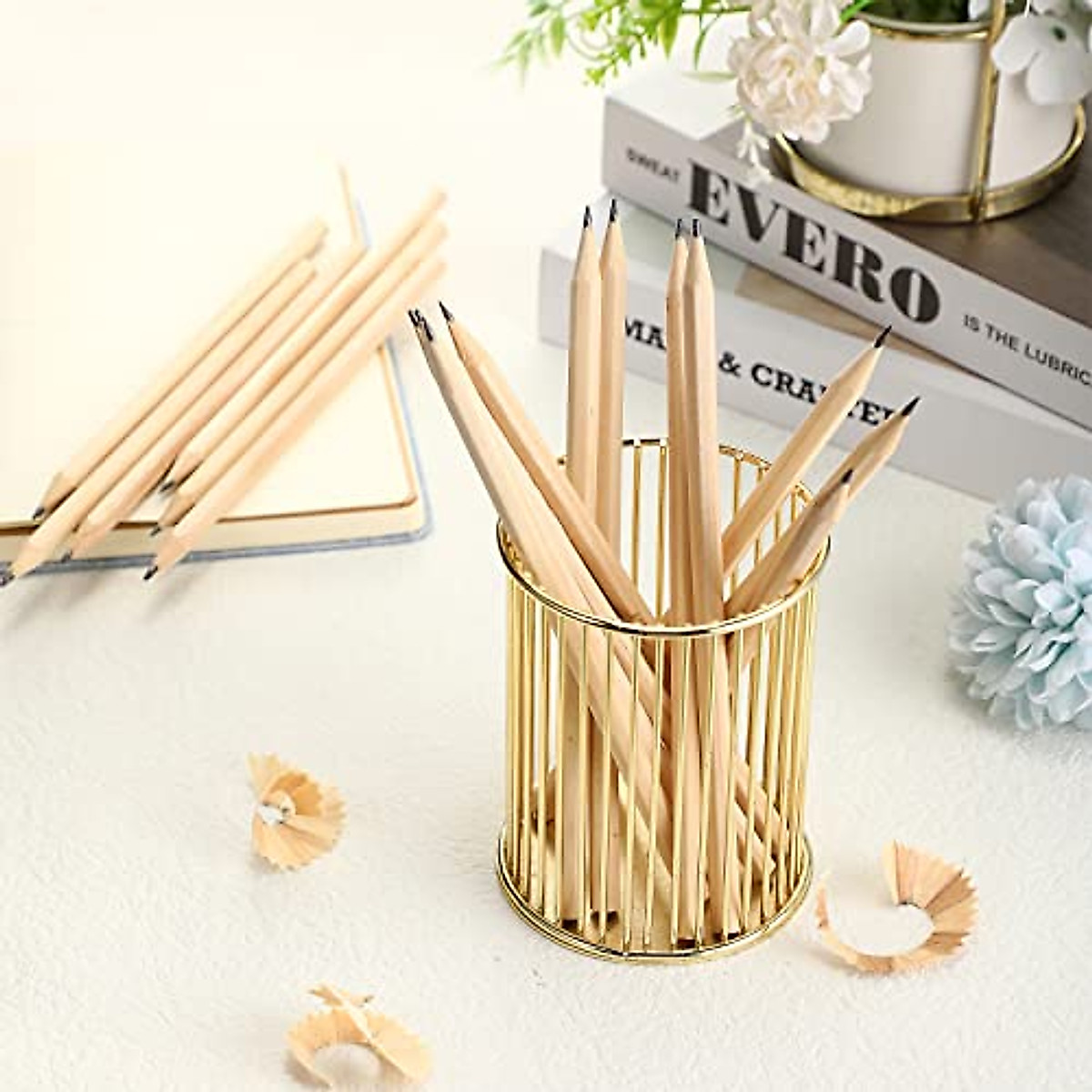Fumete Natural Wooden Pencils Hexagonal Grip Pencils HB Graphite Pencil Pack Wood Pencils for Classroom Office (100 Pieces)