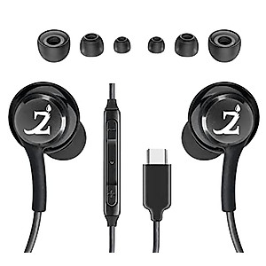 PRO Stereo Headphones Compatible with Your Samsung Galaxy S20/FE/Ultra/S20+/5G/Fan Edition/Plus with Hands-Free Built-in Microphone Buttons + Crisp Digital Titanium Clear Audio! (USB-C/PD)
