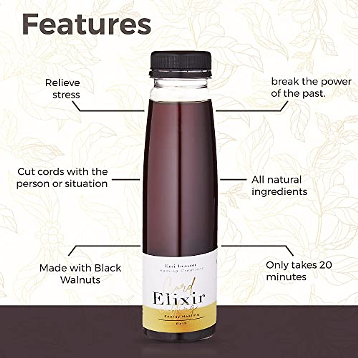 Iwason Healing Cord Cutting Elixir – 10 oz Spiritual Cleansing Bath Elixir Soak Made with Black Walnuts| Energy Healing Soothing Bath Soak with Natural Extracts