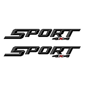 Black Sport 4x4 Bedside Decals: Fits 2017-2019 Ford Trucks 2 Decals Included Air Release Vinyl