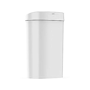 Mainstay Motion Sensor Trash Can, 13.2 Gallon, White Stainless Steel