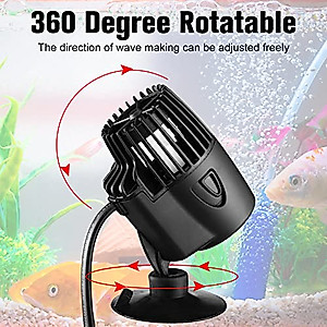 Zhengmy 4 Pcs 800 GPH Aquarium Circulation Pump with Magnetic Suction Base 360 Degree Rotating Wave Maker Submersible Powerhead Wavemaker for 20 - 100 Gal Freshwater Saltwater Fish Tank