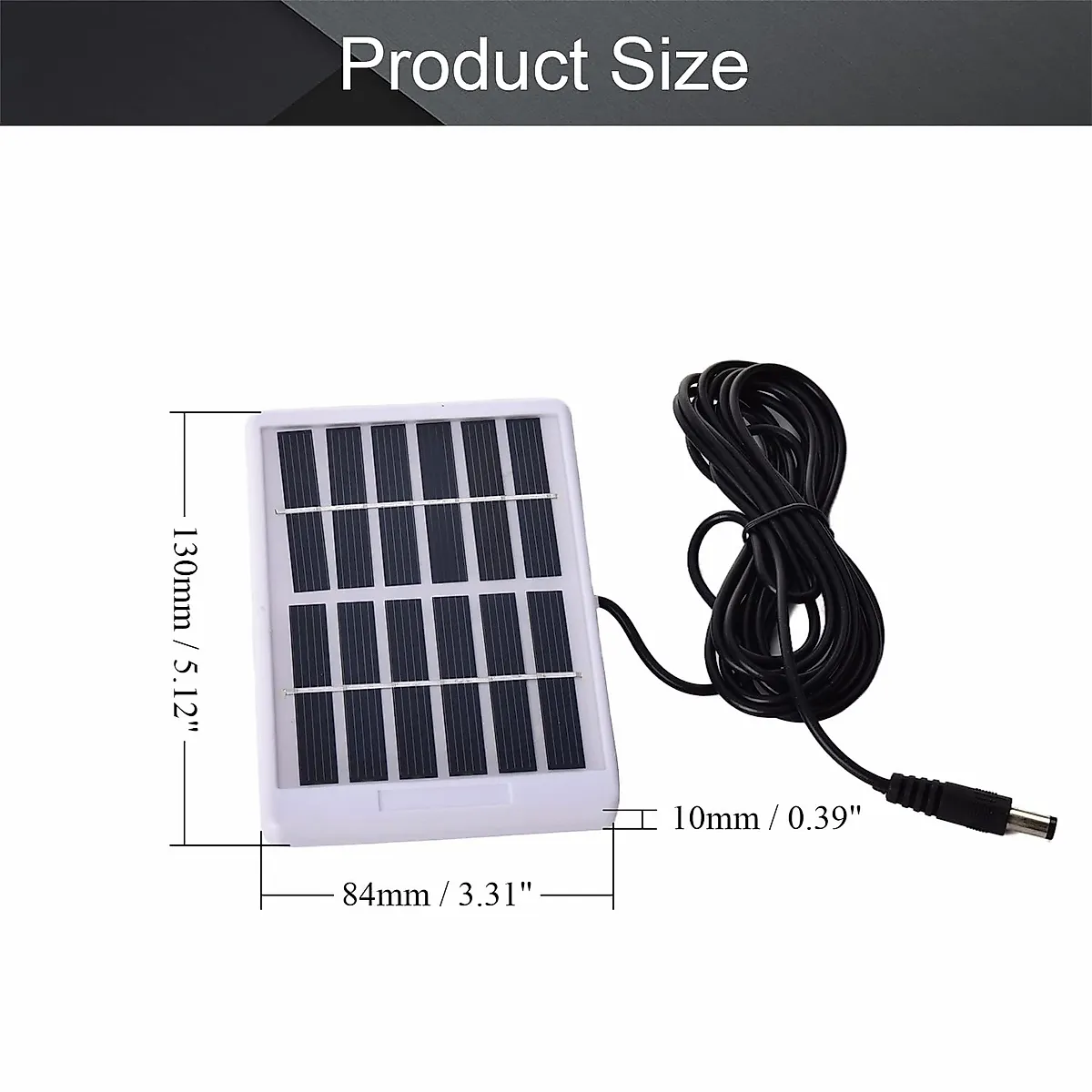 Fielect 5Pcs 6V 1.2W Mini Solar Panel Module Polycrystalline Silicon DIY Battery Power Charge Solar Cell Panel Module with Wire DC Plug White