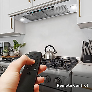 36 inch Built-in/Insert Range Hood 900 CFM, HisoHu Ducted/Ductless Stainless Steel Kitchen Vent Hood with 4 Speed Gesture Sensing&Touch Control Panel, 3 Pcs Aluminum Filters