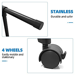 QPEY Small Metal Clothing Rack with Wheels,3-Tier Clothes Garment Coat Rack,Clothes Rack for Hanging Clothes,Portable Rolling Clothes Rack for Hanging Clothes,Coats,Skirts,Shirts,Sweaters