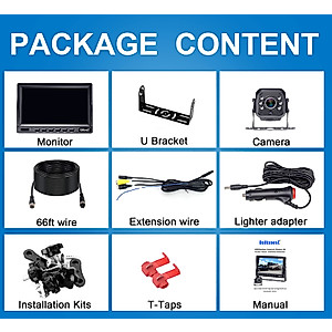 DoHonest RV Backup Camera HD 1080P 7'' LCD Monitor System Infrared Night Vision Waterproof Metal Rear View Cam Adapter for Furrion Pre-Wired RV Truck Trailer Camper Van V22