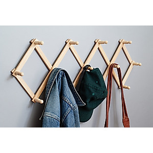 Fox Run Expanding Beechwood Coffee Mug Wall Rack