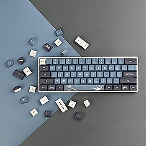 Mosptnspg Apollo XDA Keycaps 60 Percent, 83-Keys PBT Dye Sublimation Custom Key Cap Set for 61/68 Gaming Mechanical Keyboard