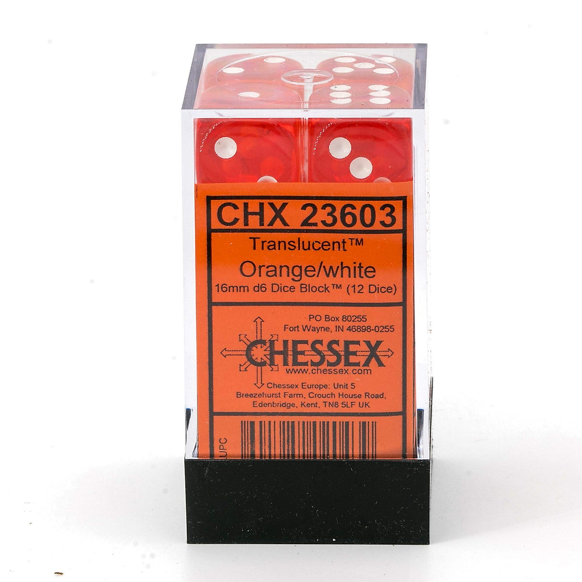 DND Dice Set-Chessex D&D Dice-16mm Translucent Orange and White Plastic Polyhedral Dice Set-Dungeons and Dragons Dice Includes 12 Dice – D6, Various (CHX23603)