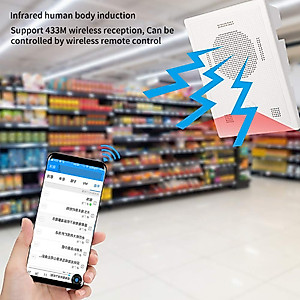 Voice Recordable Audio Player, Entrance Welcome Doorbell, Entrance Greeting Speaker for Shop Store Supermarket with High Decibel Motion Sensor (US)