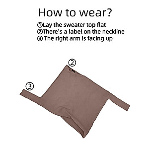 LILLUSORY Womens Batwing Oversized Sweaters Assymetrical Off The Shoulder Boat Neck Wrap Tunic Tops Fall Fashion Cloth Outfit Nutmeg Large