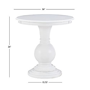 Powell White Pedestal Accent Table Pickins Round