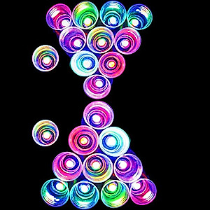 (Flash Color) The Halloween Glow in The Dark Beer Pong Set-Light up Beer Pong Cups for Indoor Outdoor Nighttime Competitive Fun,22 Glowing Cups, 6 Balls- Party Game