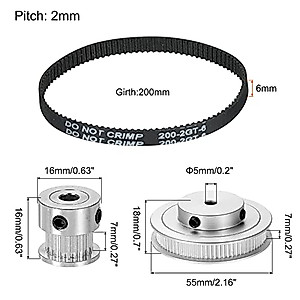 MECCANIXITY Timing Pulley 20&80 Teeth 5mm Bore Synchronous Wheel with Belt and Wrench for 3D Printer, CNC Machine