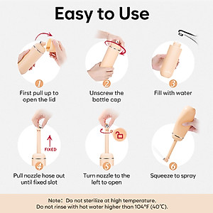 Easy@Home Portable Travel Bidet: Peri Bottle for Postpartum Care - Handheld Sprayer Kit with 380mL (12.8 oz) Large Capacity Bottle - Personal Hygiene Water Spray for Women & Men | EPB-01 Brown